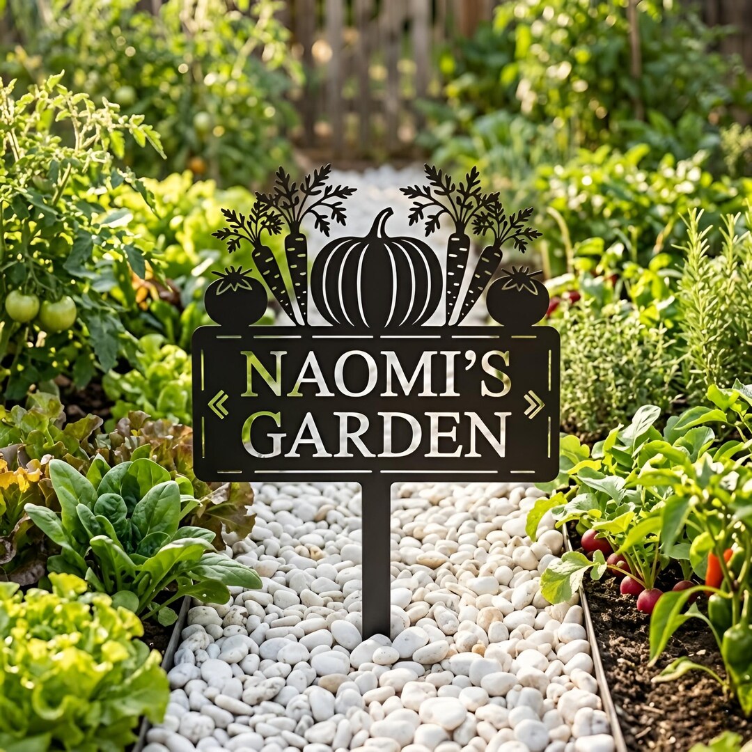 Custom Metal Vegetable Garden Sign: Personalized Vegetables Garden ...