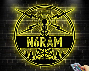 HAM Radio Callsign LED Edge Lit Sign (custom!) - Etsy