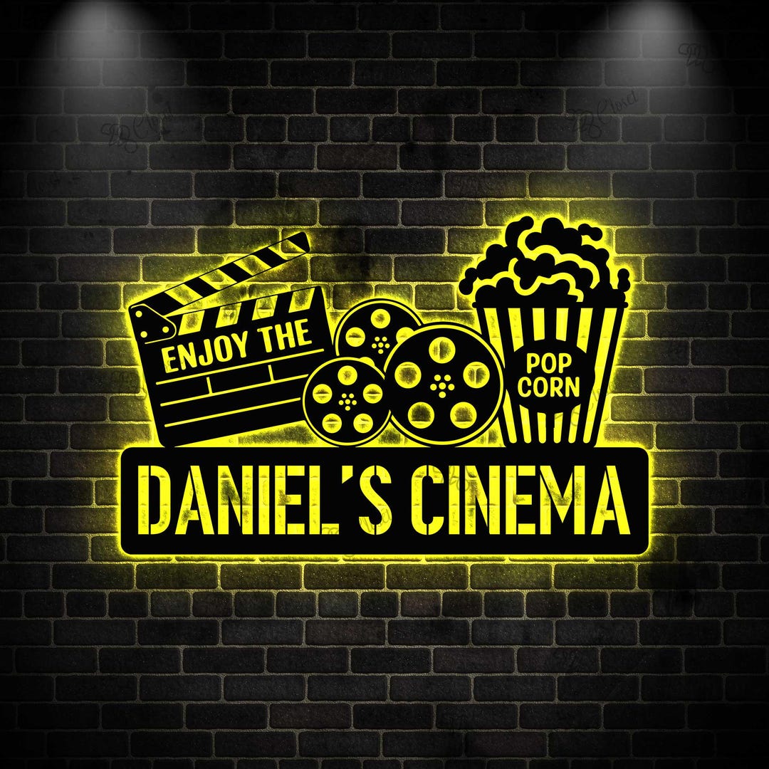 Custom Cinema Sign, Movie House Sign, Personalized Home Movie Theater ...