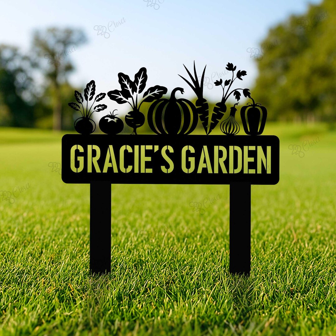Custom Vegetable Garden Sign Stake, Vegetables Garden Decor, Home ...