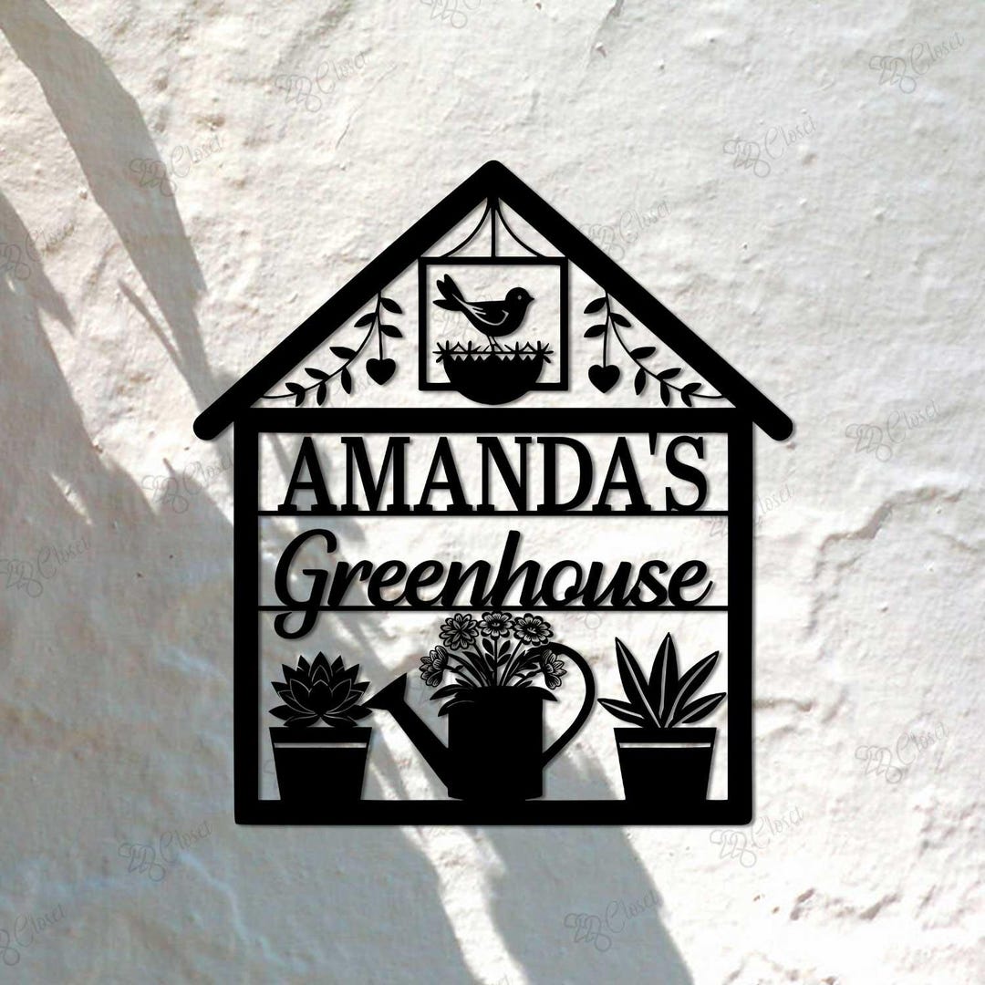 Custom ,garden Name Sign, Greenhouse Art Sign, Greenhouse Name ...