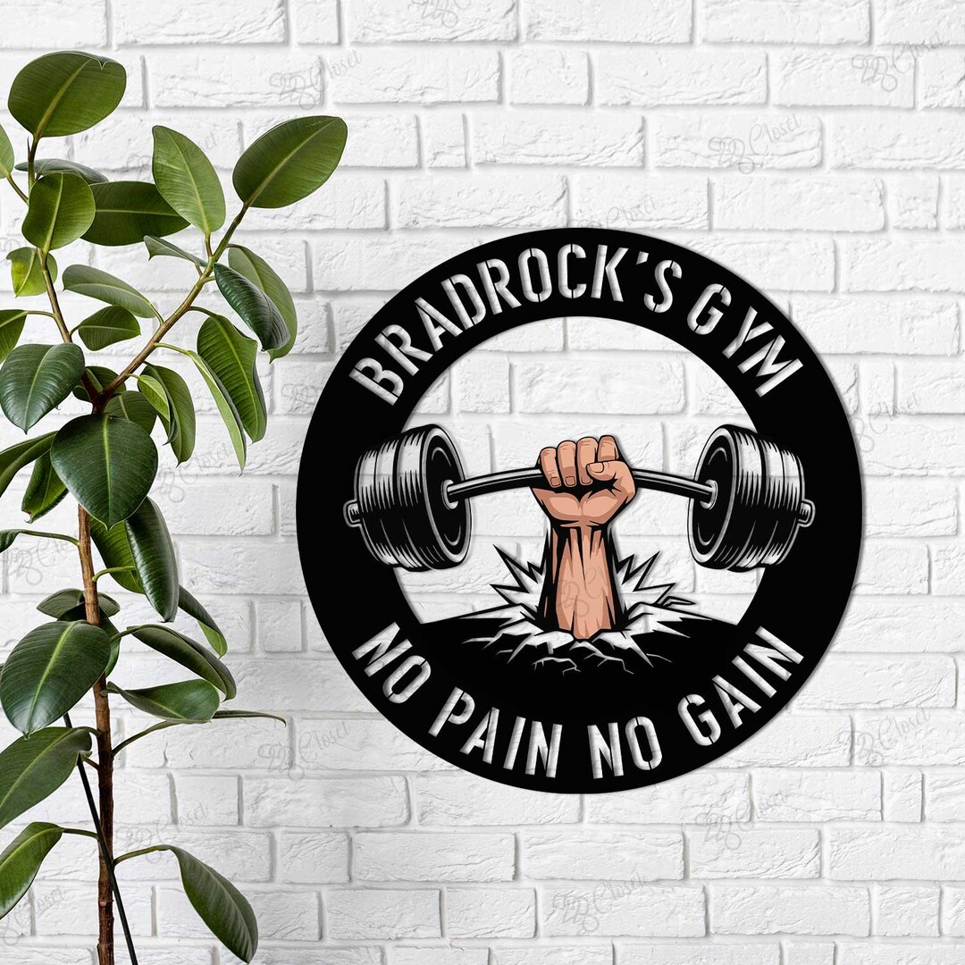 Personalized Gym Metal Name Sign, Weights Metal Sign, Metal Fitness ...