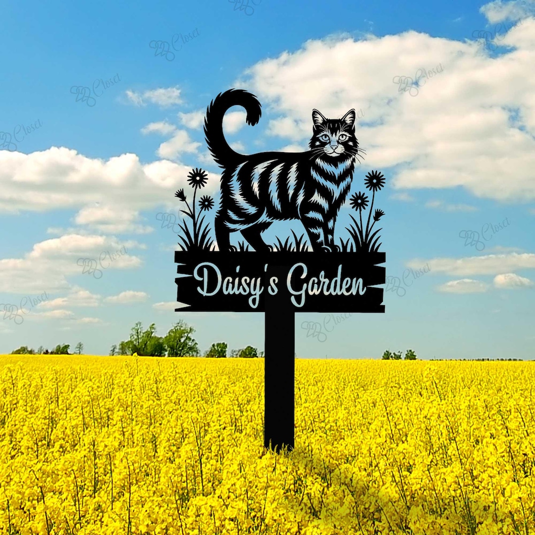 Custom Cat Garden Sign, Custom Pet Garden Stake, Cat Garden Sign ...