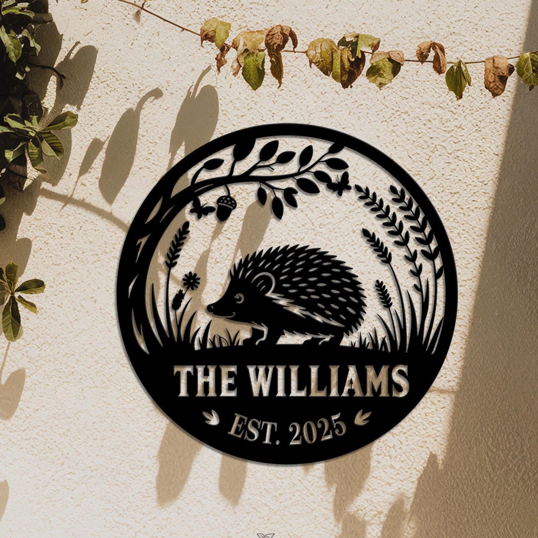 Custom Hedgehog Metal Sign,hedgehog Wall Sign,metal Hedgehog Garden Art ...