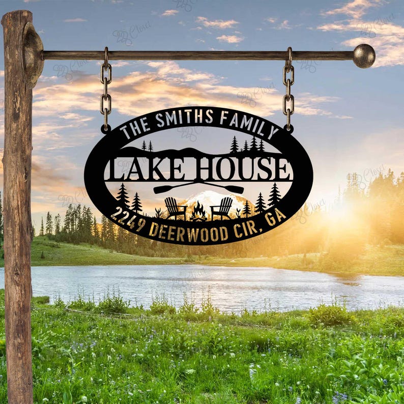 Custom Lake House Sign, Lake House Metal Sign,lake House Wall Art,lake ...