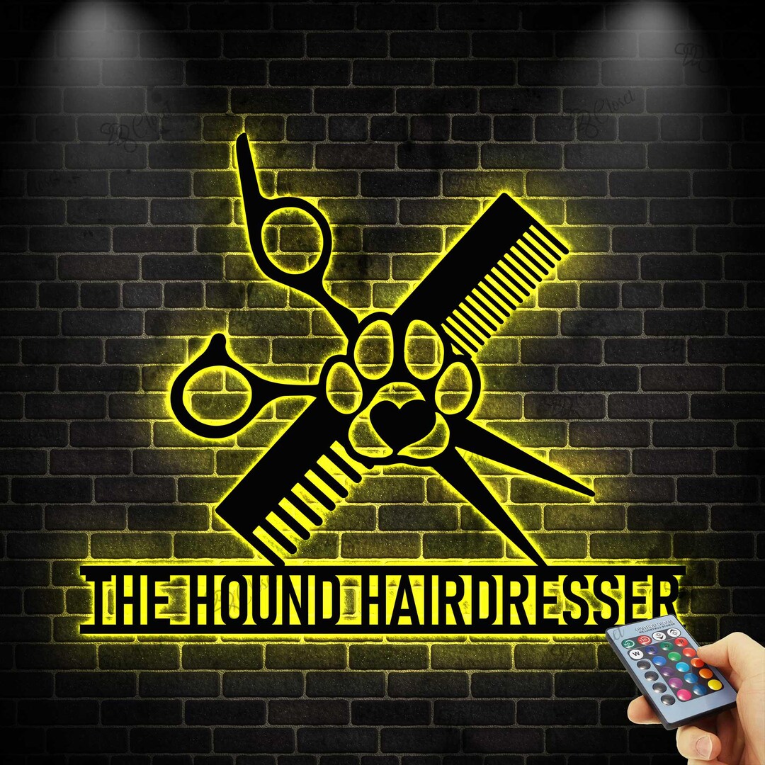 Custom Dog Grooming Sign Led Light,groomer Name Sign,grooming Gift ...
