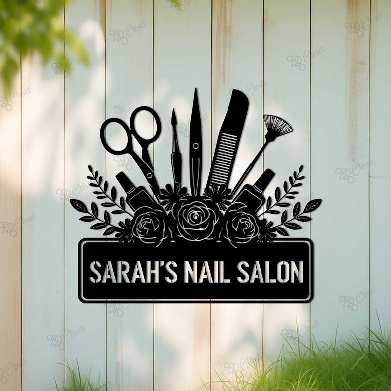 Custom Nail Salon Sign,personalized Nail Studio Sign,metal Beauty Sign ...