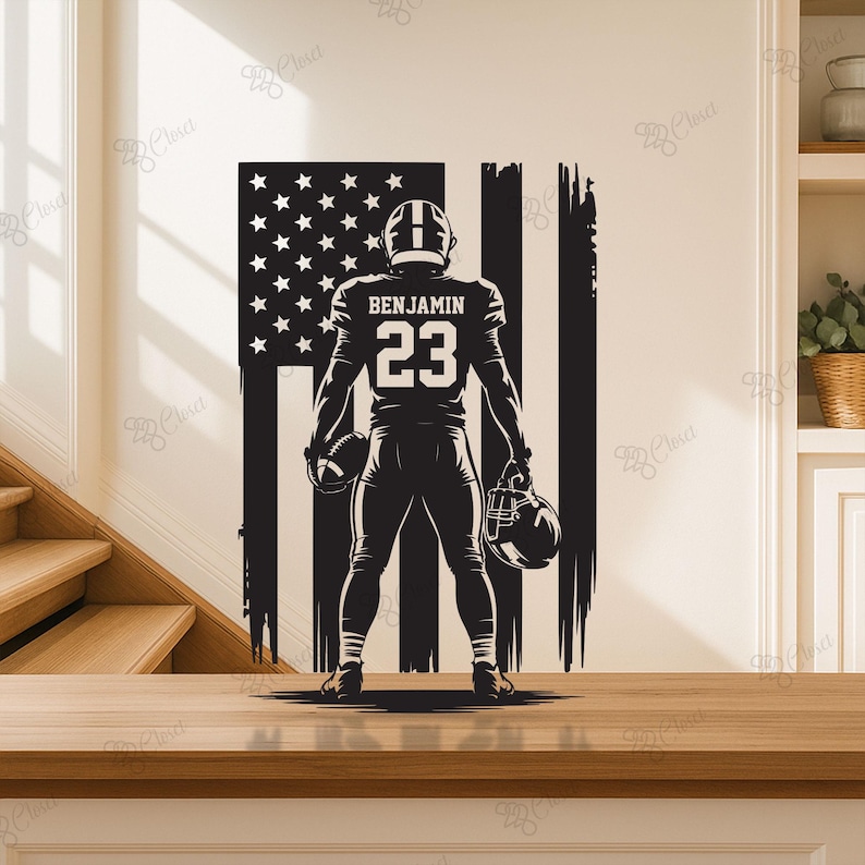 Custom Football Us Flag Metal Name Sign,football Player Name Sign ...