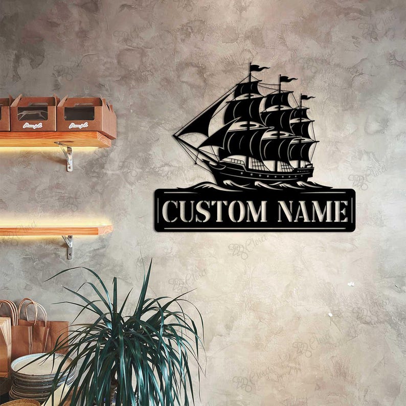 Custom Ship Wall Sign,pirate Ship Wall Art,pirate Ship Metal Sign,ship ...