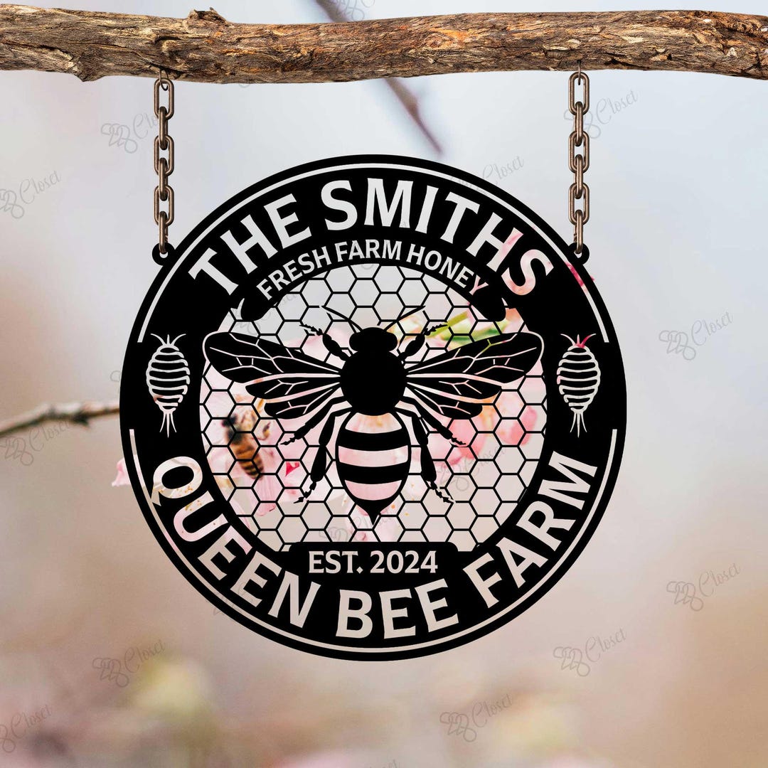 Custom Bee Hive Sign,beekeeper Sign,bee Garden Sign,honey Bee Hive Yard ...