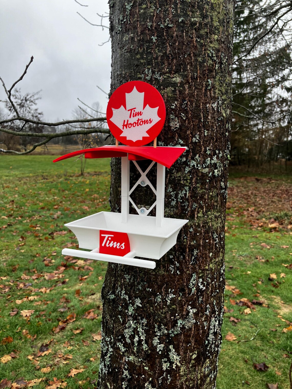 Tim Hootons Fly-thru Bird Feeder | Canadian Coffee Lover Garden Decor ...