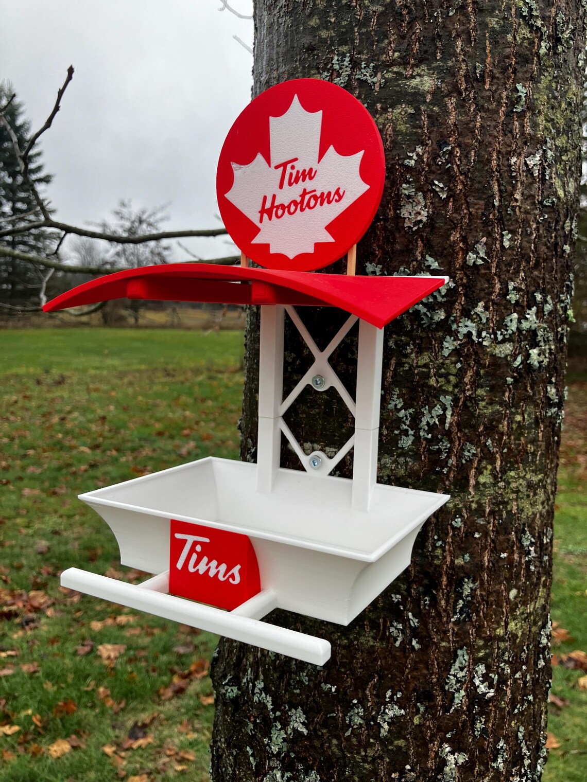 Tim Hootons Fly-thru Bird Feeder | Canadian Coffee Lover Garden Decor ...