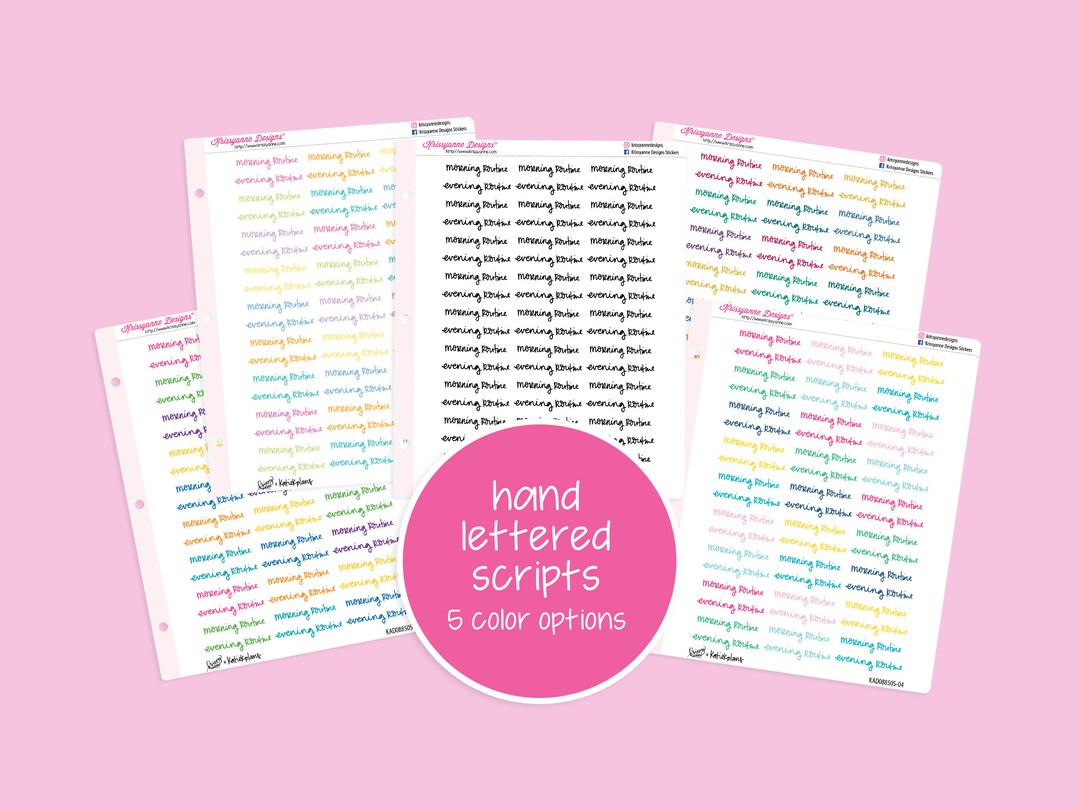 Hand Lettered Script | KAD X Katie K Plans (routines) - Etsy