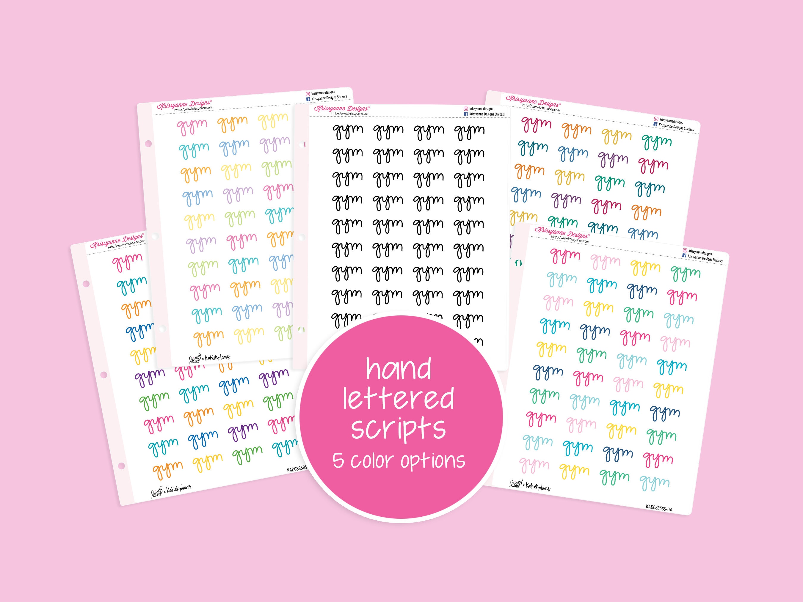 Hand Lettered Script | KAD X Katie K Plans (gym) - Etsy