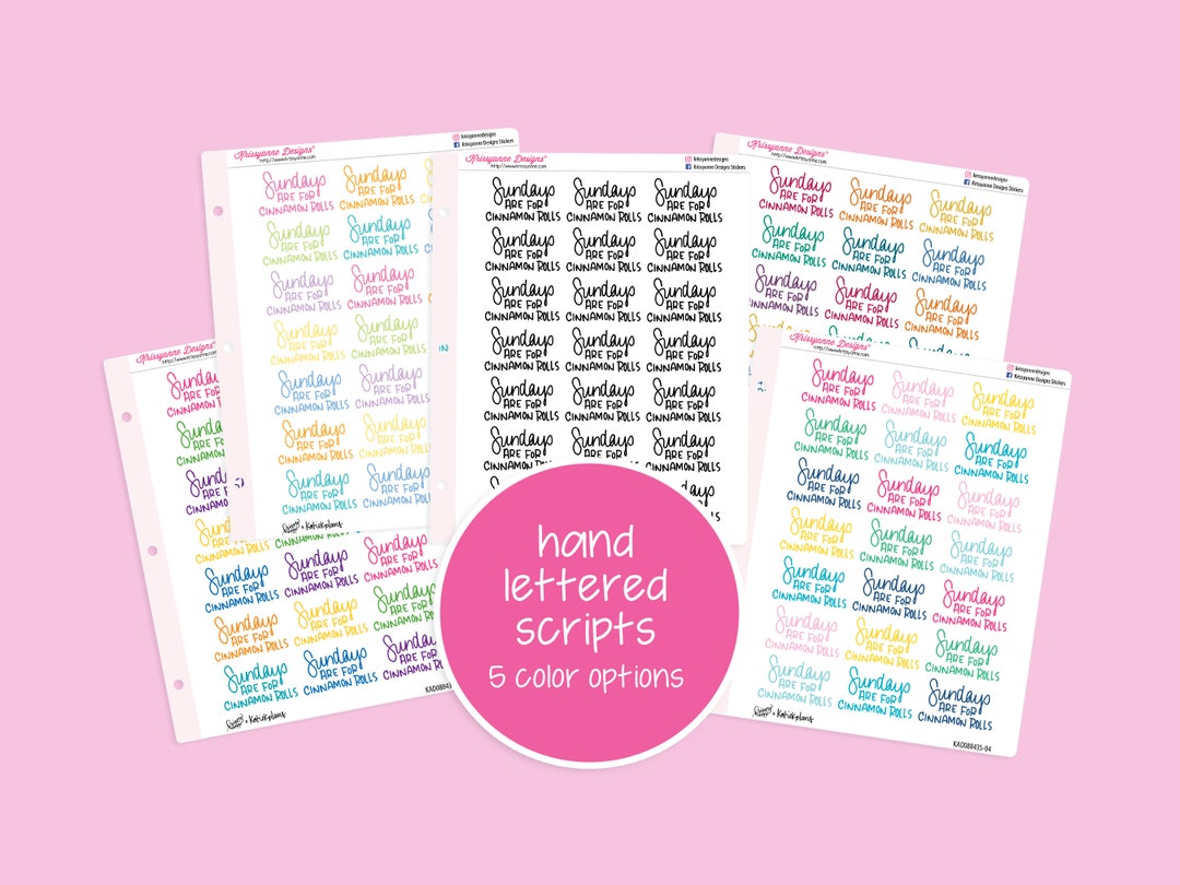 Hand Lettered Script KAD X Katie K Plans cinnamon Rolls - Etsy