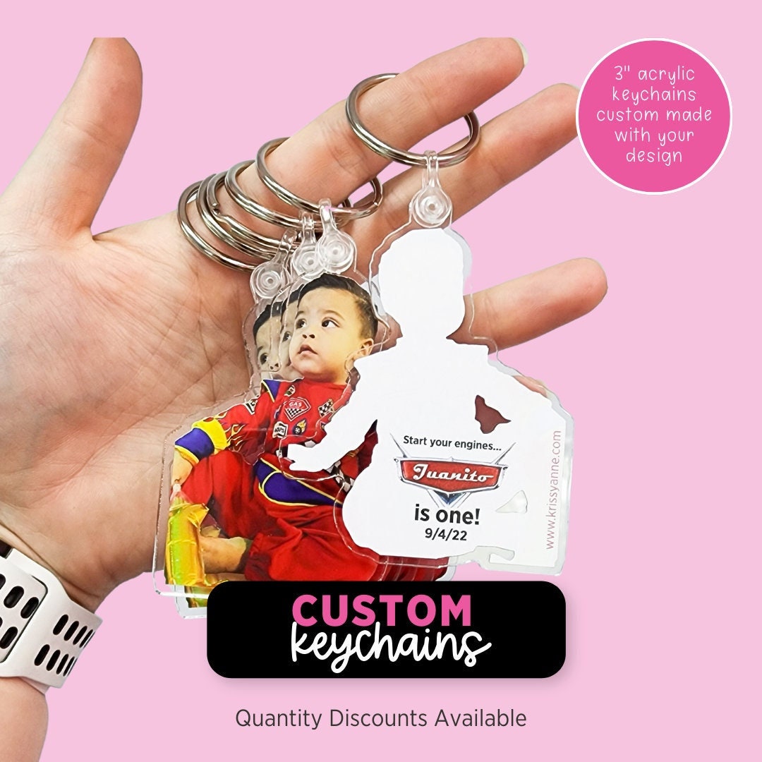 CUSTOM Acrylic Keychains - 3" (large) | QTY Discounts Available - Etsy
