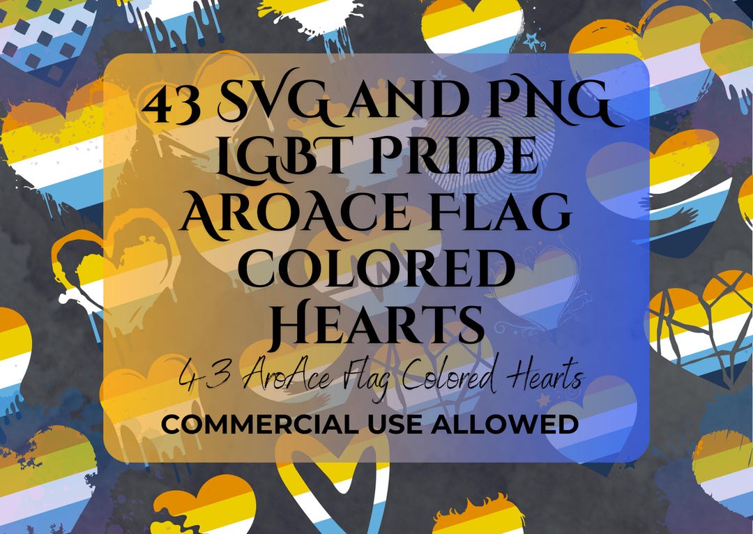 Aroace Hearts LGBT Pride Aroace Flag Colored Hearts - 43 SVG and PNG ...