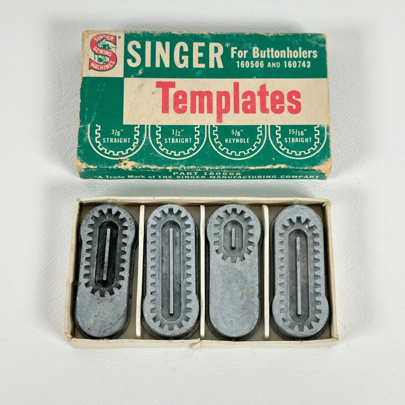 Vintage Singer Buttonholer Templates Set 160668 for Buttonholers 160506 ...