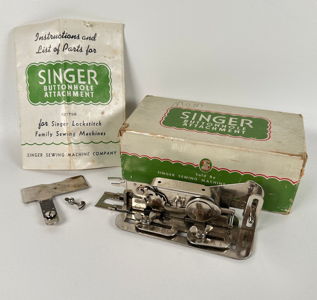 Vintage 1940 Singer Buttonhole Attachment 121795 Complete Tested ...