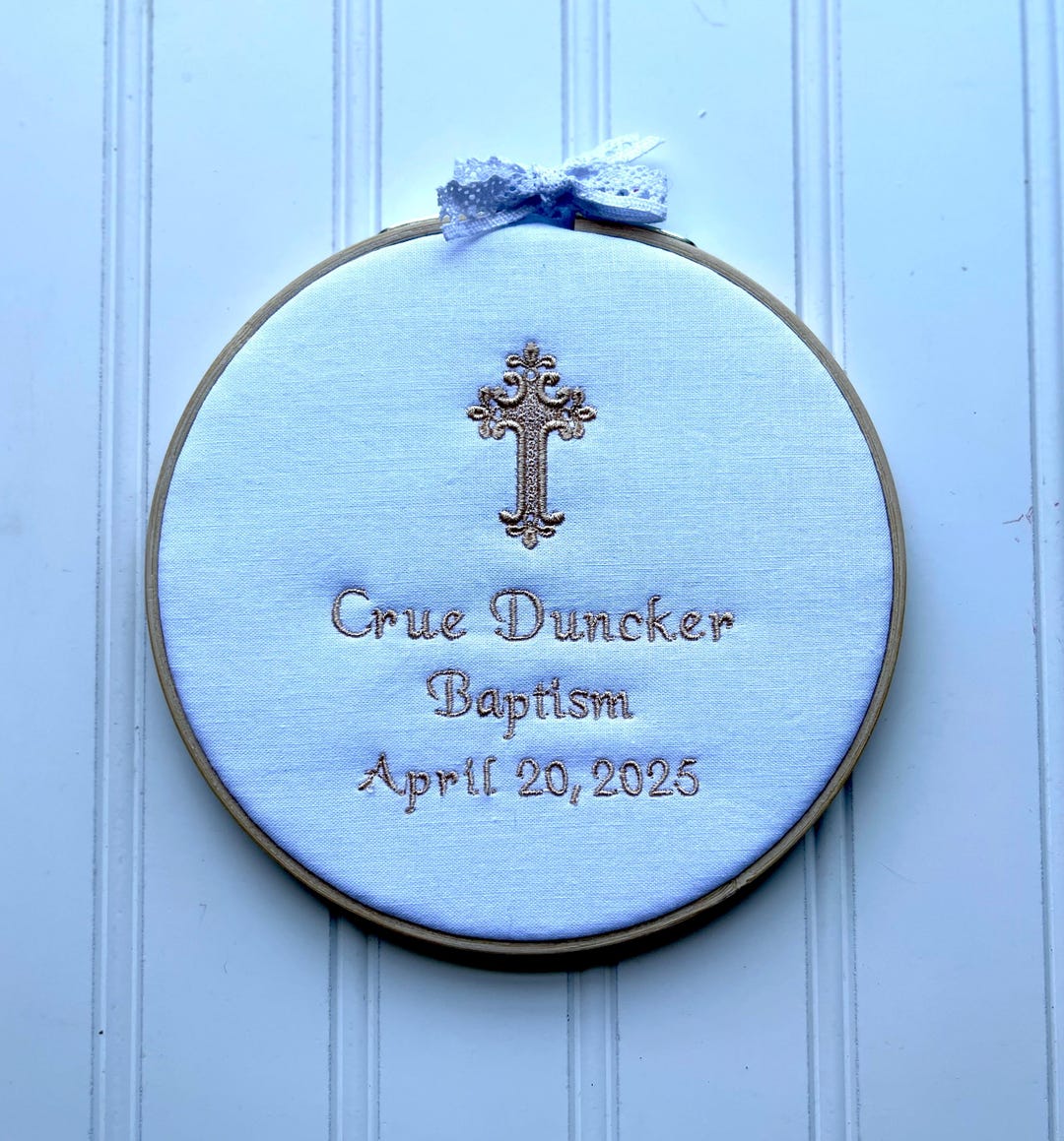 Custom Baptism Wall Hanging - Dedication, New Baby, Christening ...