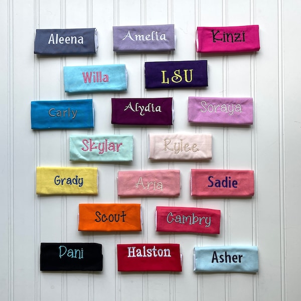 100 Pre-cut Iron on Personalized Clothing Name Labels / Tags for ...