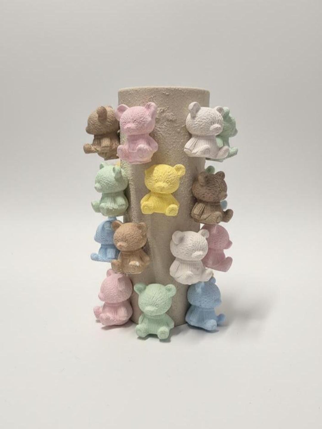 Handmade Pastel Teddy Bear Vase – 25x15 Cm Plaster & Ceramic | Baby ...