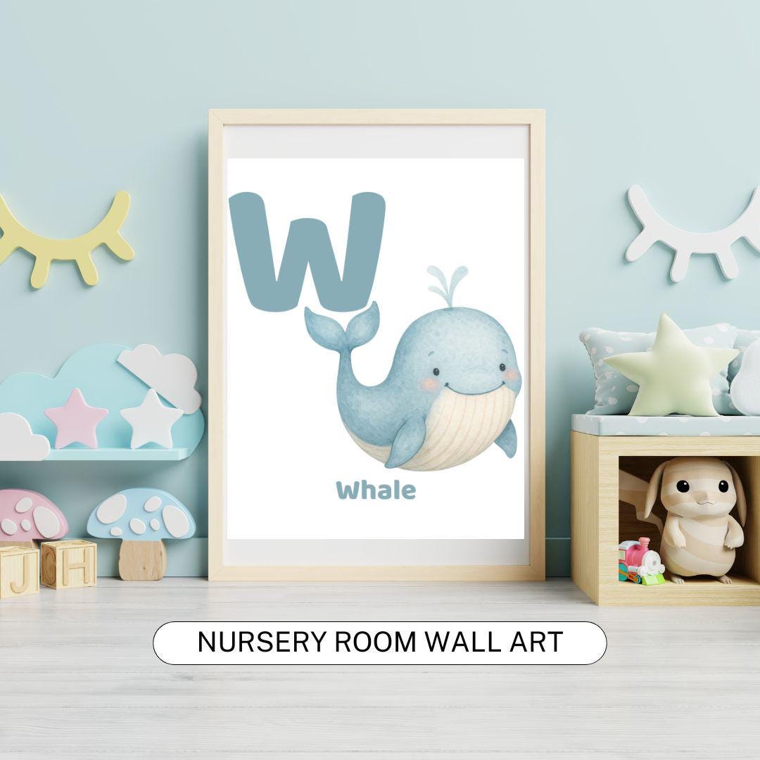 A-Z Alphabet Animals Poster | Nursery Wall Art | Pastel Educational ...