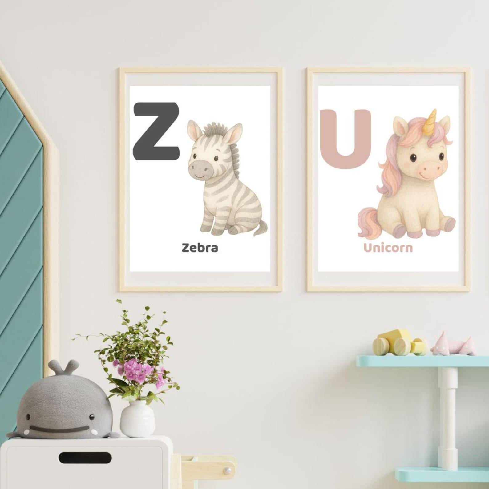 A-Z Alphabet Animals Poster | Nursery Wall Art | Pastel Educational ...