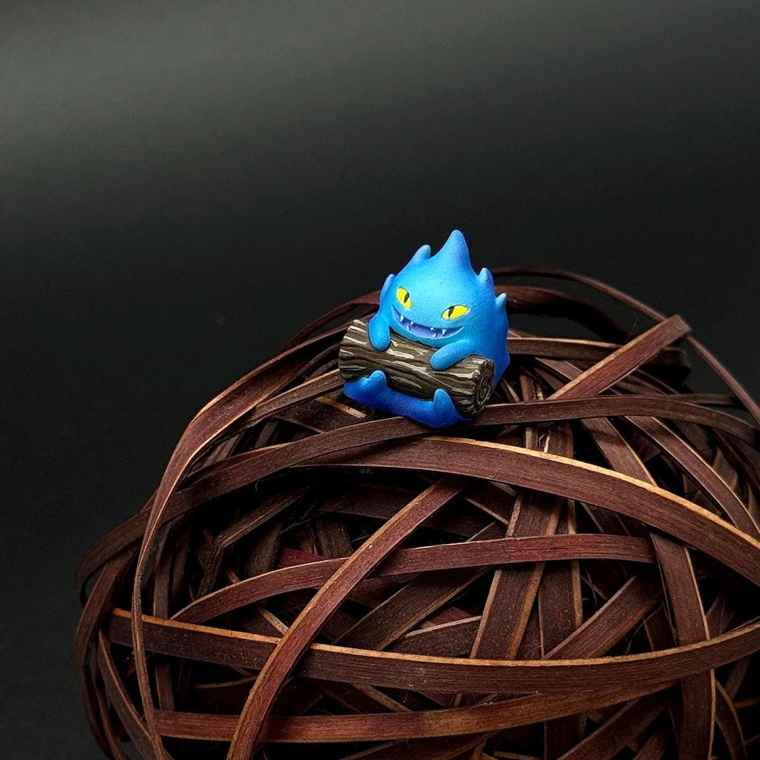 Blue Calcifer Keycap – Angry Flame Spirit for Mechanical Keyboard ...