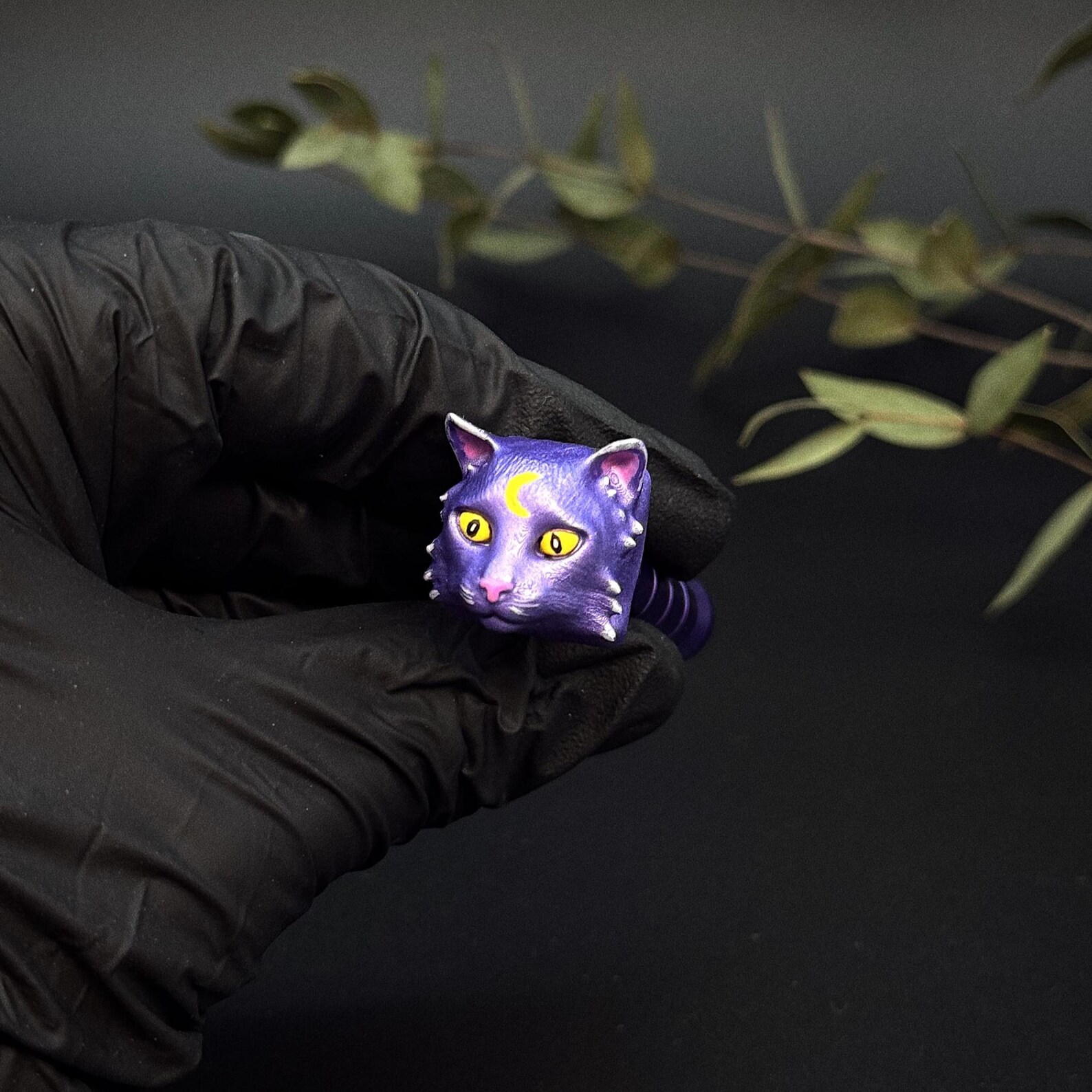 Juego de teclas artesanales de Tarot Moon Cat, mascota cósmica mística ...