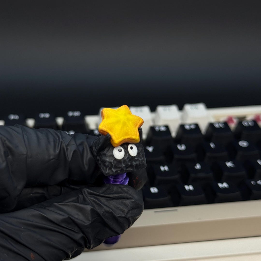 Artisan Resin Keycap Soot Sprite, Hand-painted Creature With Yellow ...