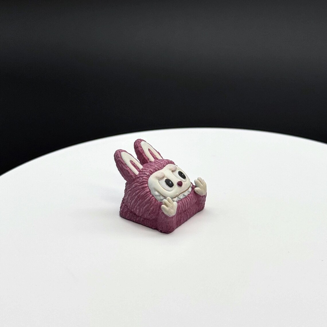 Pink Labubu Bunny Artisan Keycap – Hand-painted Custom MX Keycap | Cute ...