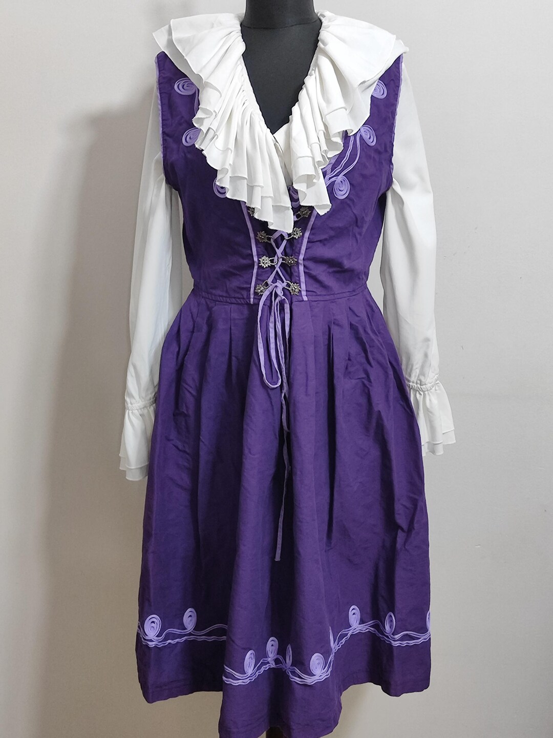 Vintage Purple Dirndl Dress Cotton Trachten Oktoberfest Dress - Etsy