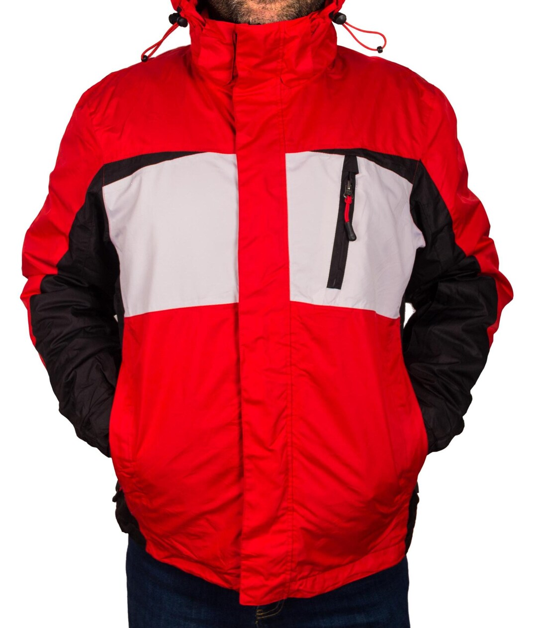 Vintage Crivit Outdoor Jacket | Red Ski Jacket | Hooded Winter Coat ...