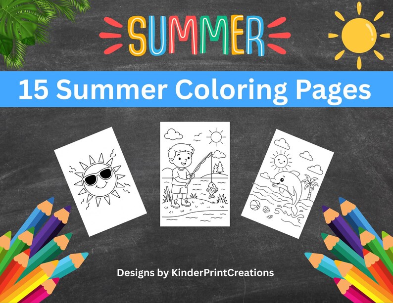 15 Summer Coloring Pages for Kids | Printable Summer Activity Pack | K ...