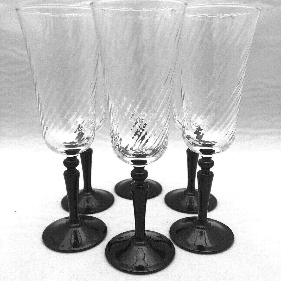 Set of 8 Vintage Champagne Glasses | Elegant French Crystal Stemware ...