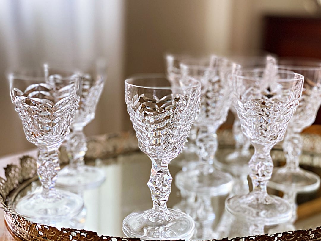 4 Crystal Port Wine Glasses, Royal Leerdam Netherlands Cut Glass ...