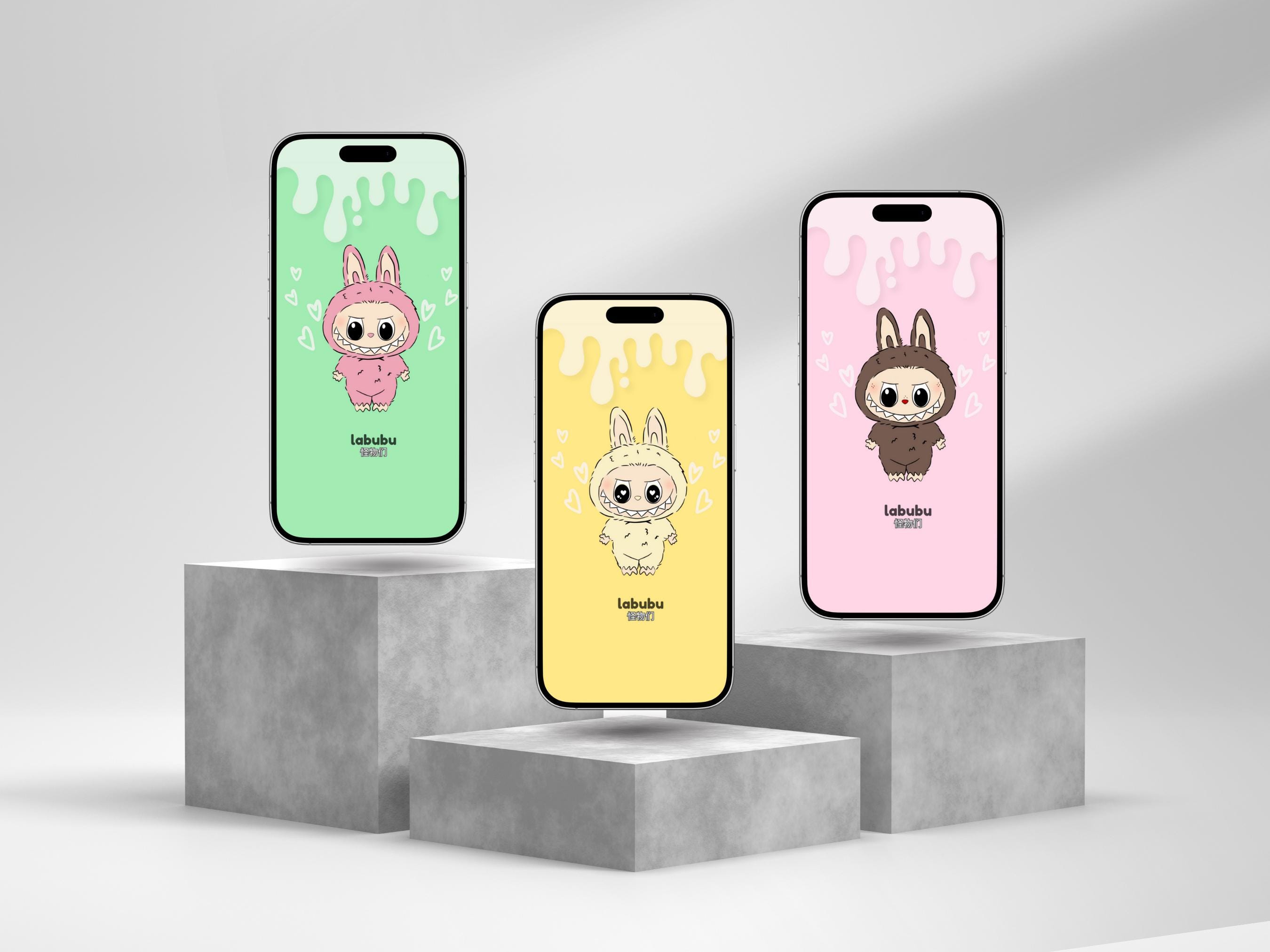 Labubu Wallpaper - Bundle of 10 - iPhone Samsung Minimalist Cute Labubu ...
