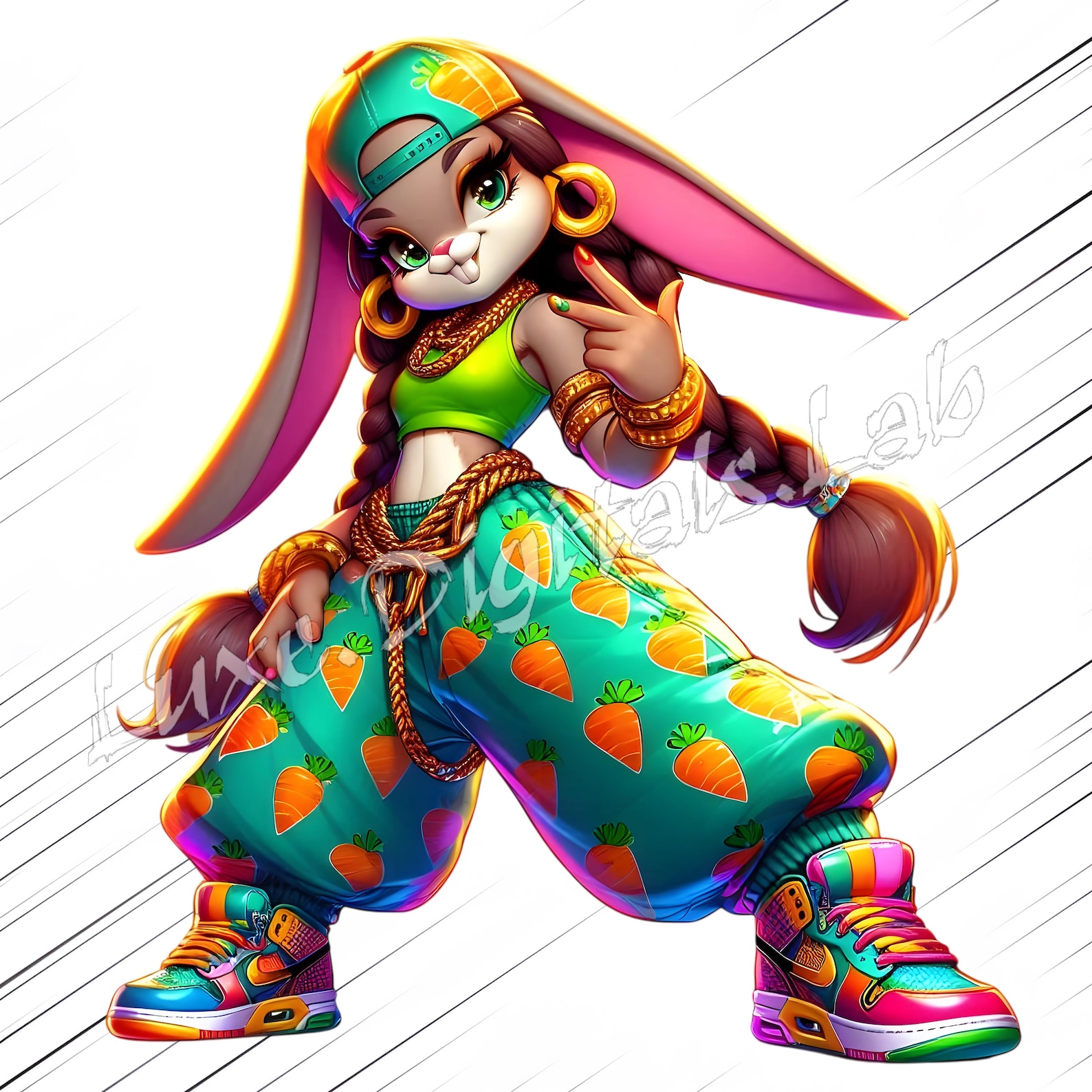 Hip Hop Bunny Png, Hip Hop Cute Bunny, Badass Bunny Girl PNG, Hip Hop ...