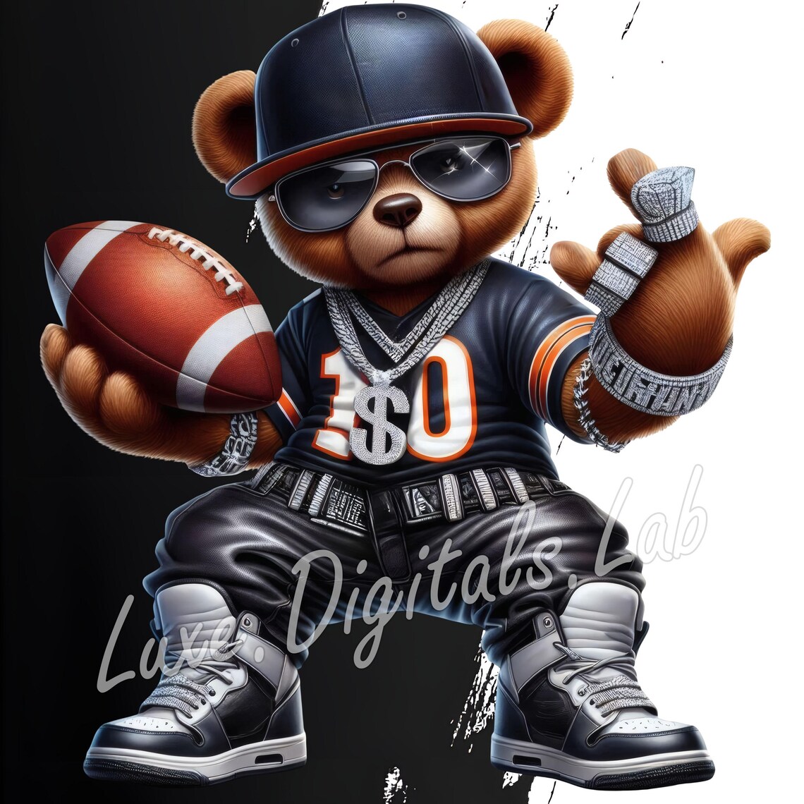 Chicago Football Teddy Bear PNG, Hip Hop Teddy Bear PNG, Gangsta ...
