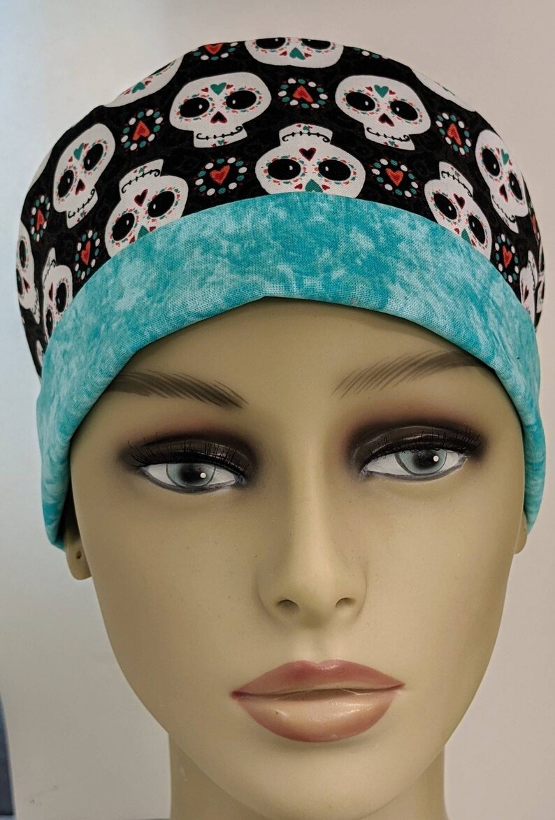 Sugar Skull Scrub Cap Ponytail Hybrid Surgeon Cap/mens and | Etsy