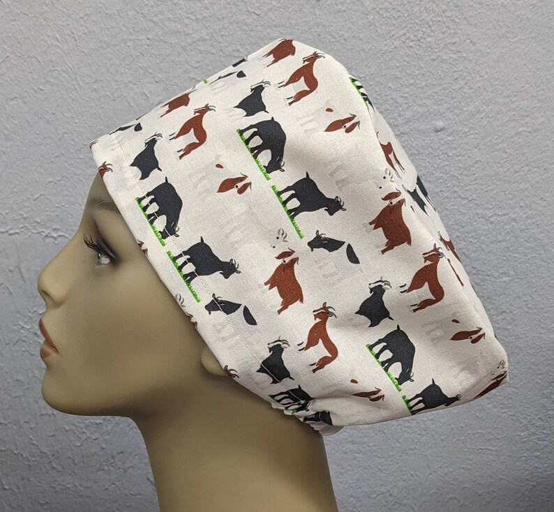 For the Love of Goats Scrub Cap.. Ponytail Hybrid Surgeon | Etsy