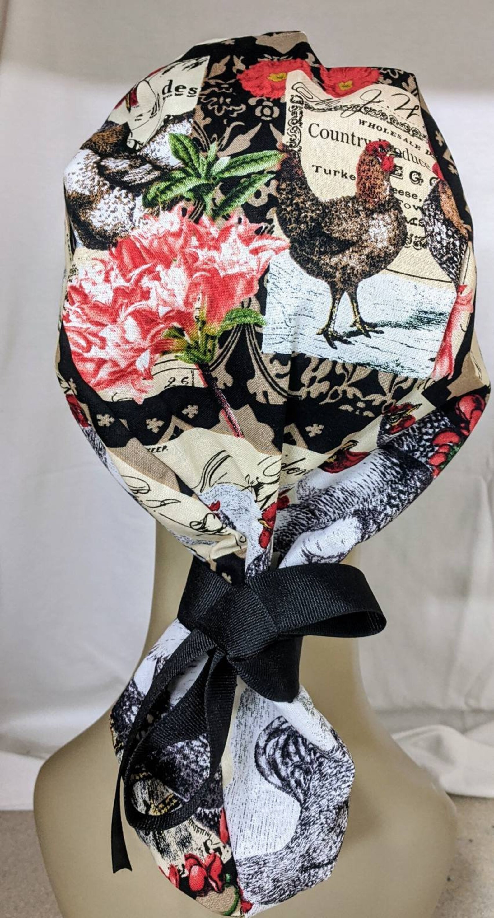 Chicken Ponytail Scrub Hat | Etsy