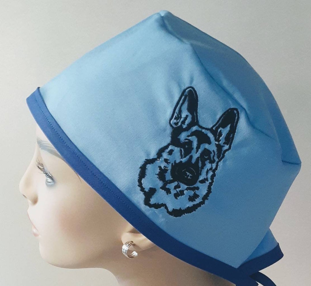 German Shepherd Embroidered Scrub Hat Ponytail, Hybrid - Etsy