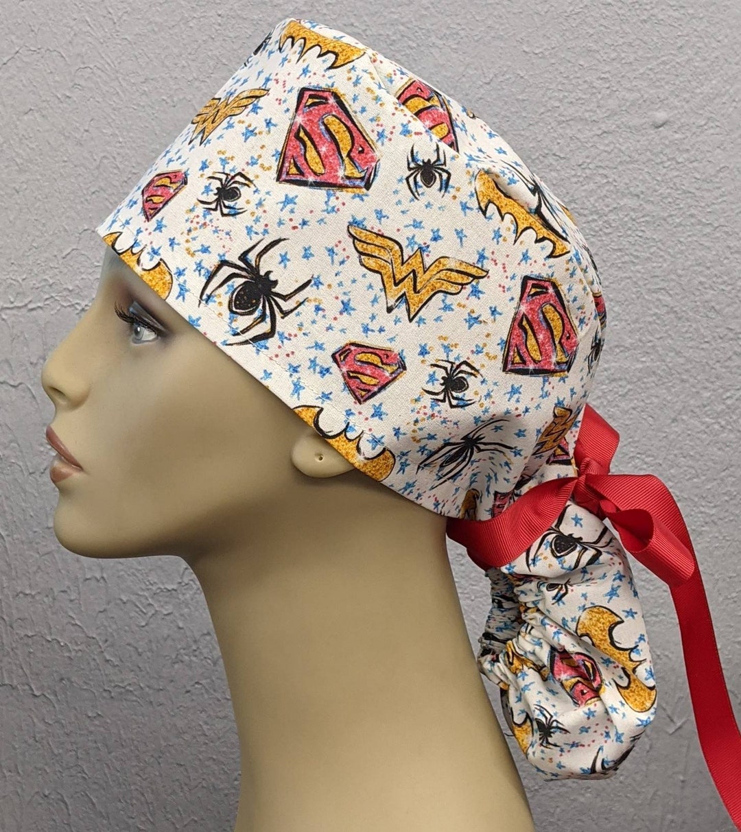 Super Hero Sparkle Scrub Cap.. Ponytail, Hybrid, Surgeon Cap, Mens - Etsy