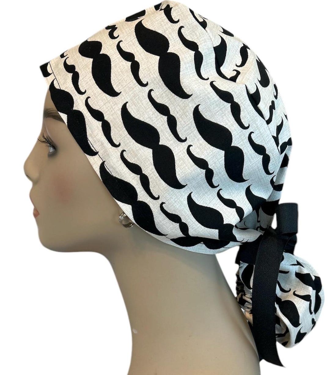 Mustache Scrub Cap.. Ponytail, Hybrid, Surgeon Cap, Mens - Etsy