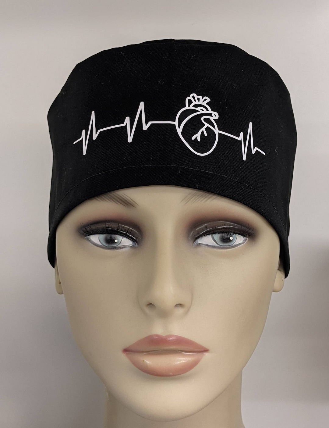 Heart Organ Ekg Hybrid, Ponytail , Mens,surgeon Cap, Bouffant, Pixie ...