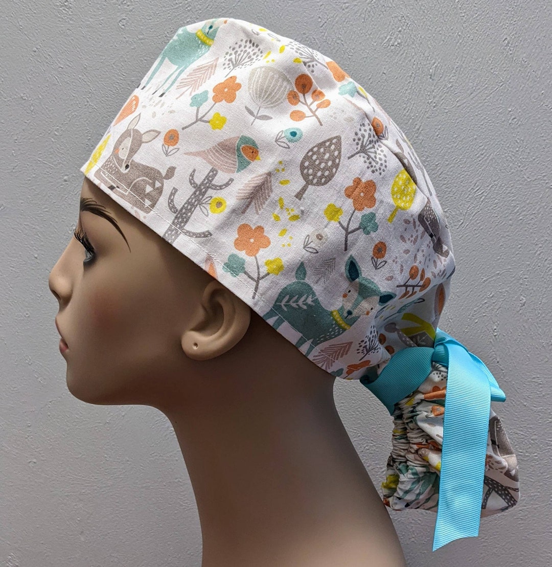 In the Forrest Ponytail, Hybrid Bouffant Pixie Mens and Surgeon Cap - Etsy