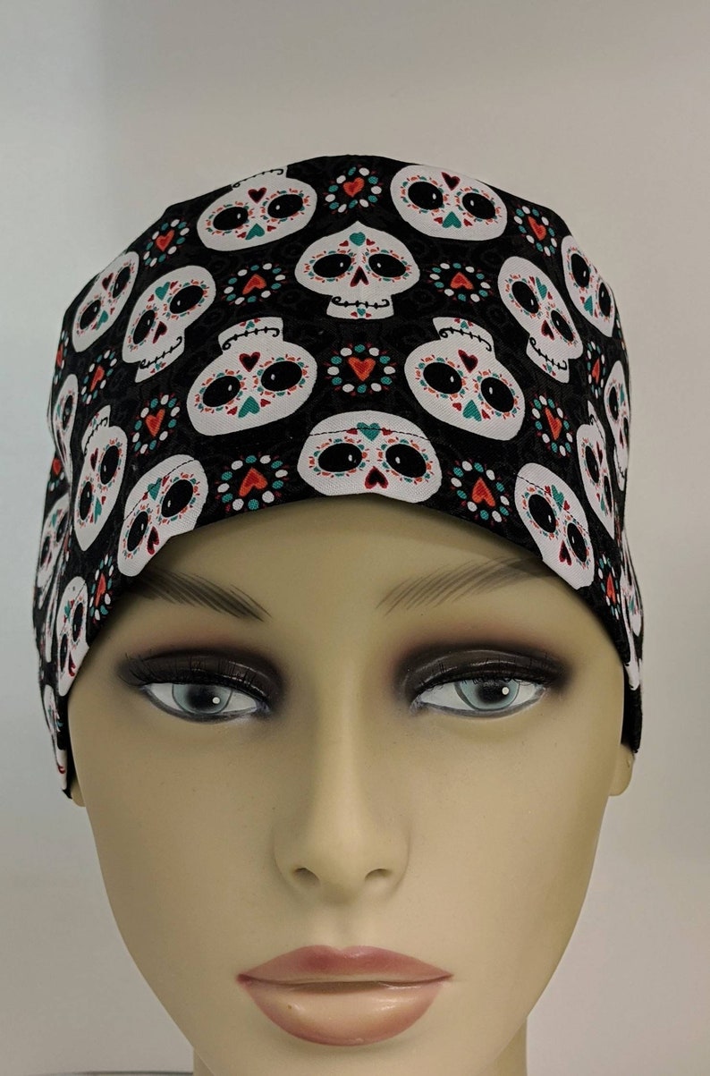 Sugar Skull Scrub Cap Ponytail Hybrid Surgeon Cap/mens and | Etsy