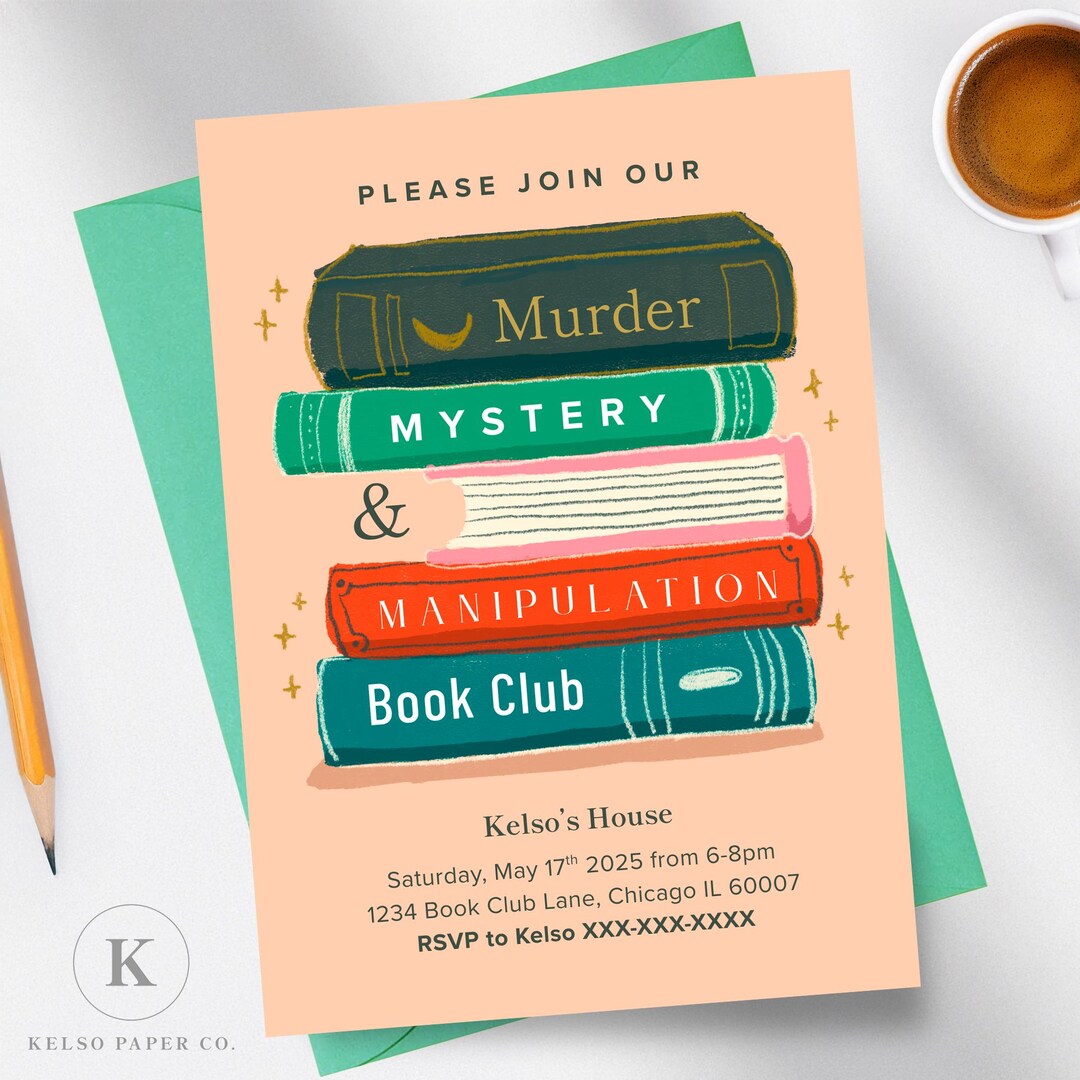 Book Club Invitation, Canva Editable - Etsy